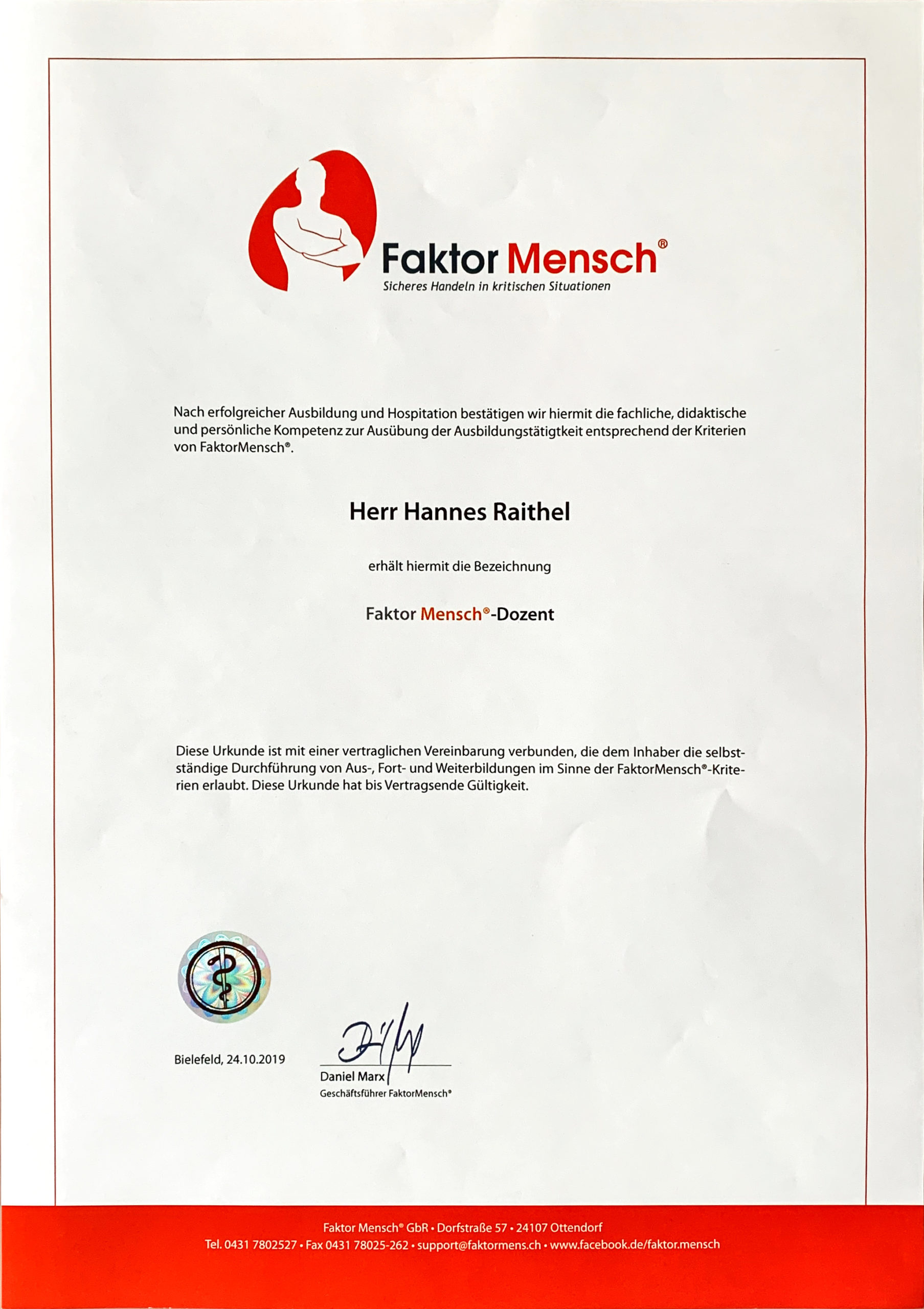 Faktor Mensch® – chR-Training
